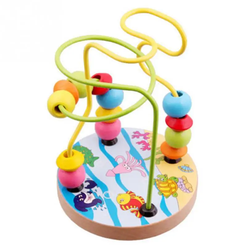 Baby Toddler Educational Toy Lovely Animals Round Beads Kids Toys For ...