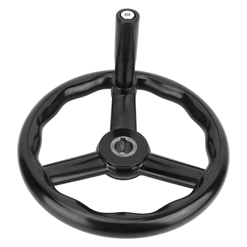 Anti-Slip 3 Spoked Lathe Handwheel 250x22mm Black with Handle for ...