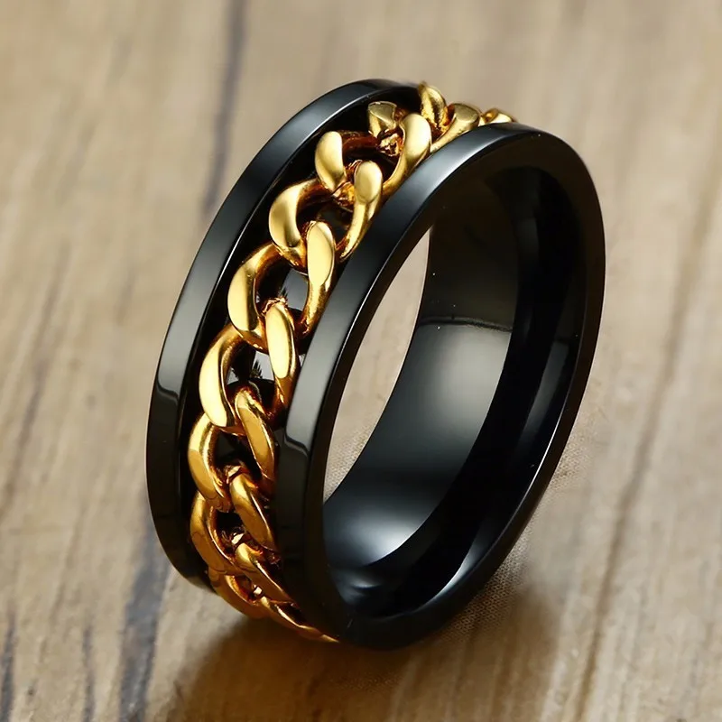 Stainless Steel Spinning Chain Ring for Men|Wedding Bands| - AliExpress