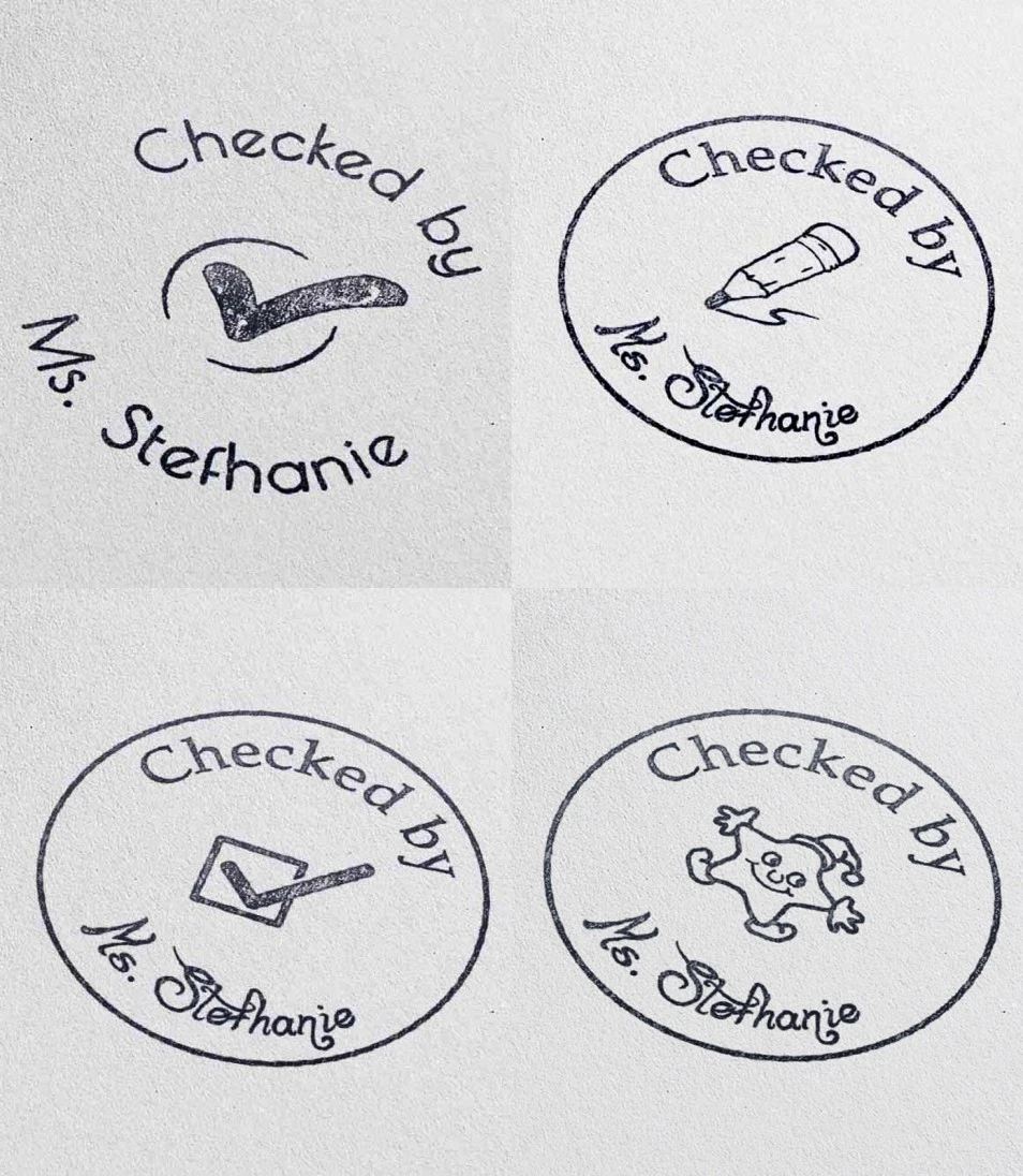Checked - Teacher Stamp Personalized Custom Name Stamp Self Inking For ...