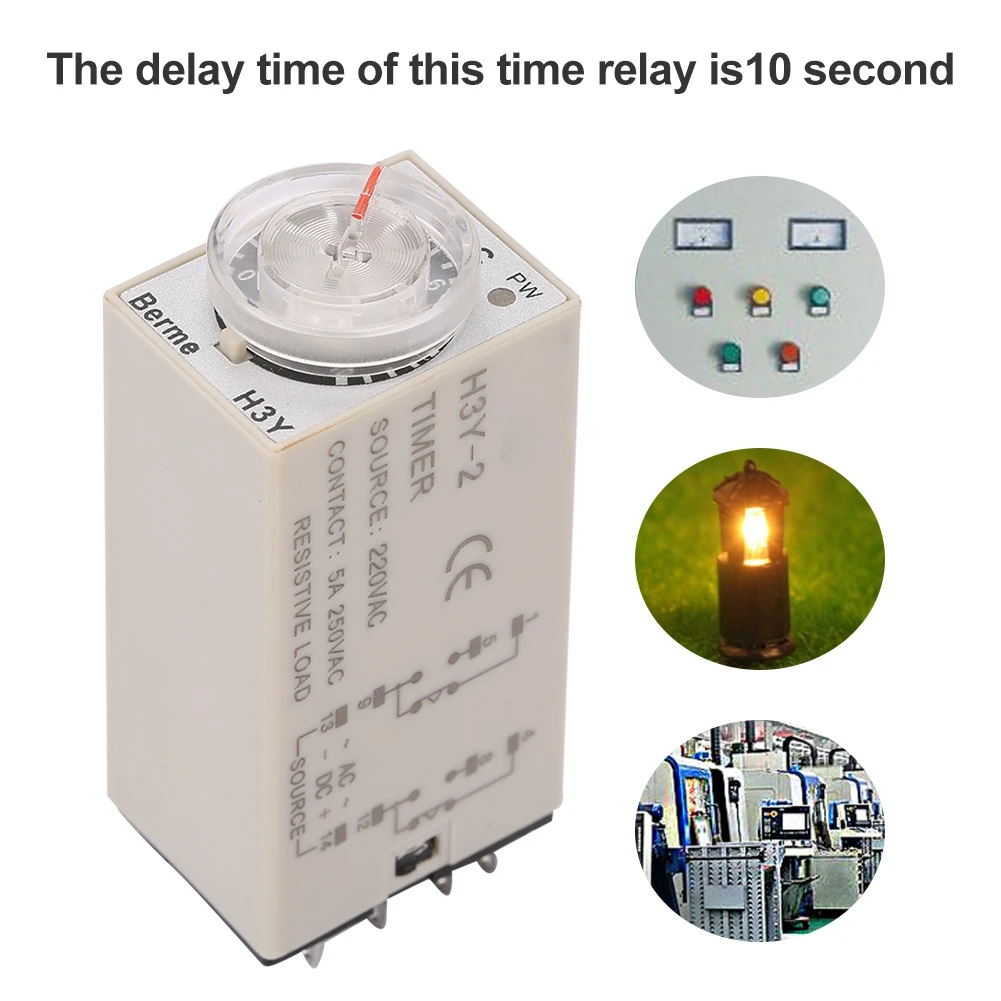 AC-220V-H3Y-2-Timer-Time-Relay-0-10-Second-10s-10sec-Time-Relay-Low ...