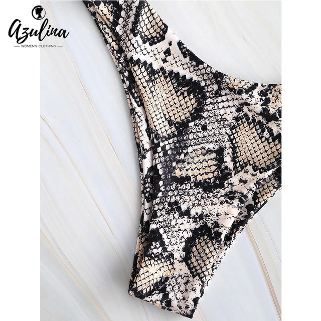 FREE SHIPPING Phyton Snakeskin Print Bikini 2019 Sexy High Cut Bikini ...