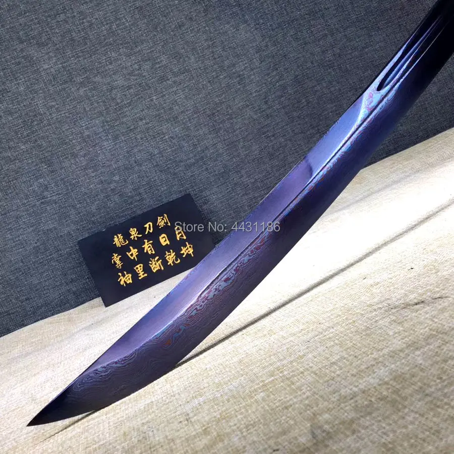 Heat Treatment Damascus Steel Blue Blade Sharp Broadsword Sword Sabre ...
