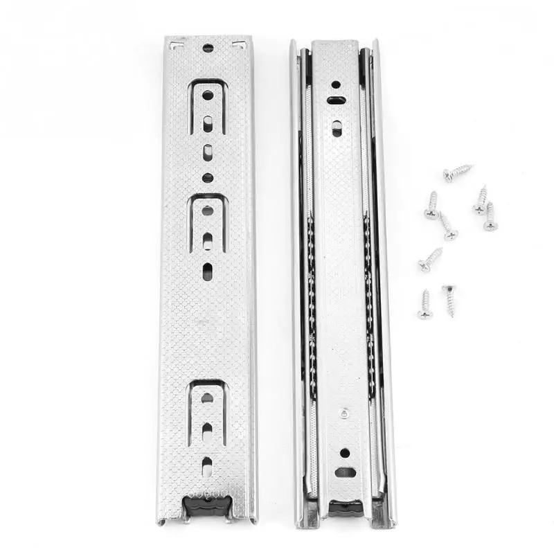 Stainless Steel Drawer Slide Rail Three rail drawer Section Damping ...