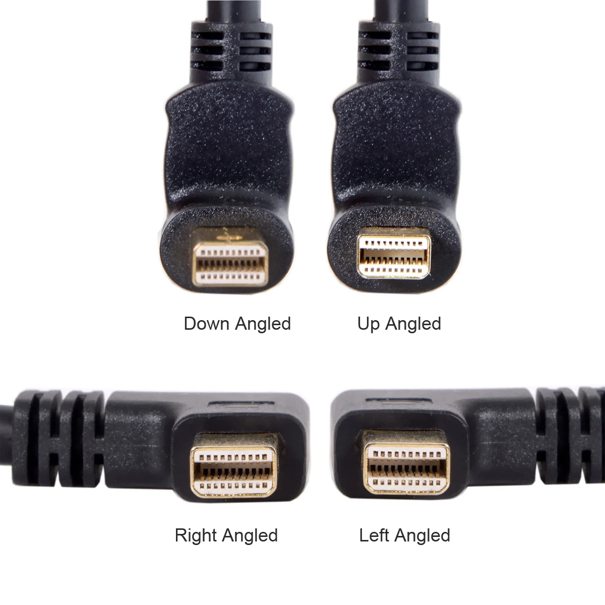 Mini DP DisplayPort Right Left Up Down Angled 90 Degree to DisplayPort ...