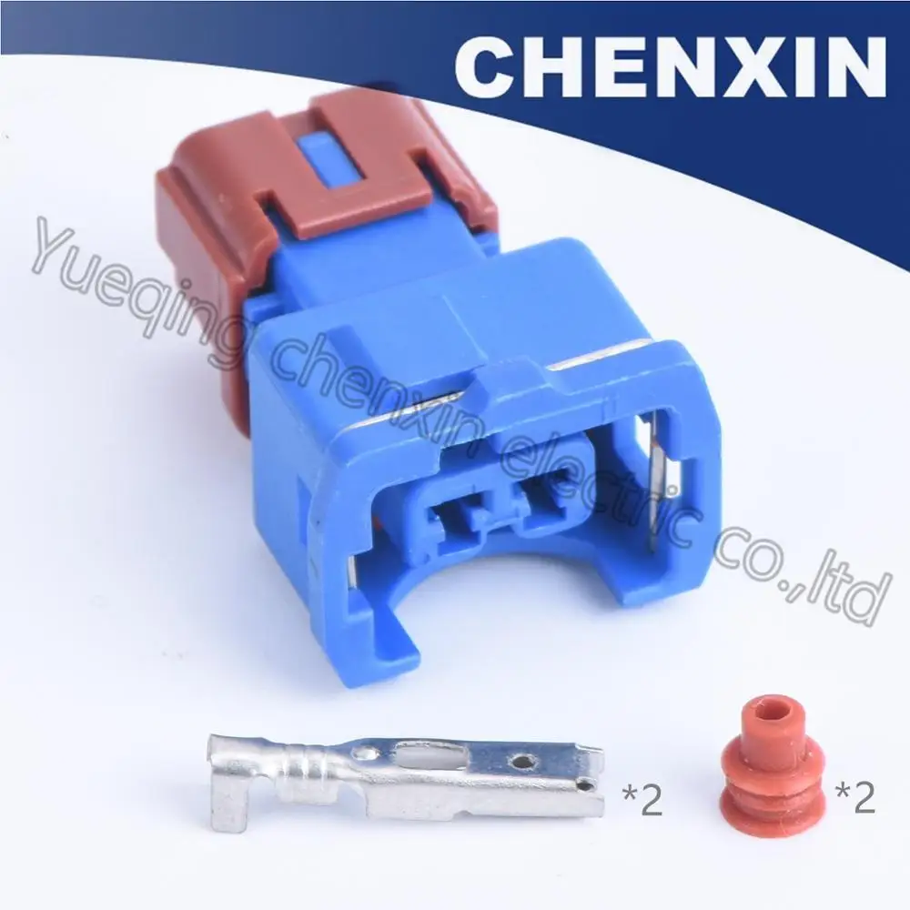 Blue 2pin automotive electric housing plug plastic waterproof wiring ...