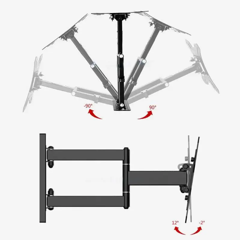 Wall Stand Adjustable Display bracket rack LCD TV Stand Retractable ...