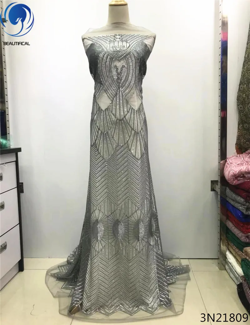 Beautifical grey sequin lace fabric african tissus sequin nigerian ... Beautifical grey sequin lace fabric african tissus sequin nigerian ...