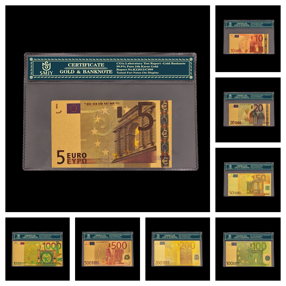 5 10 20 50 100 200 500 Eur Gold Banknotes | Euro Banknotes Collections ...