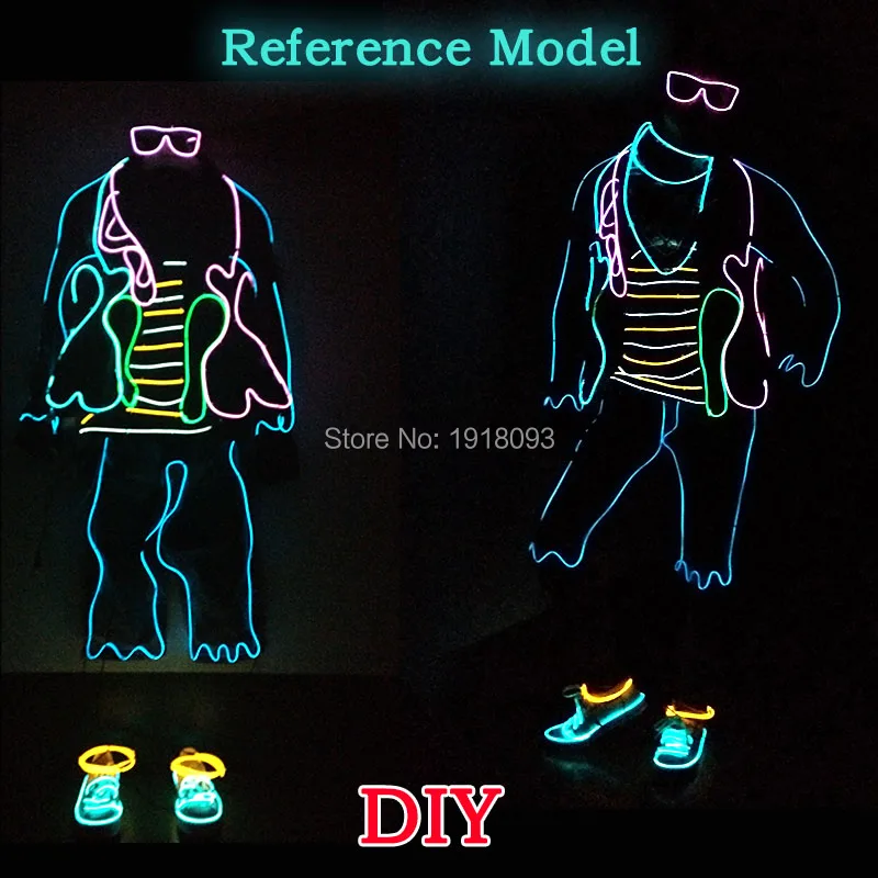 El Wire Suit Diy Material Led Strip Neon Light Clothing Luminous ...