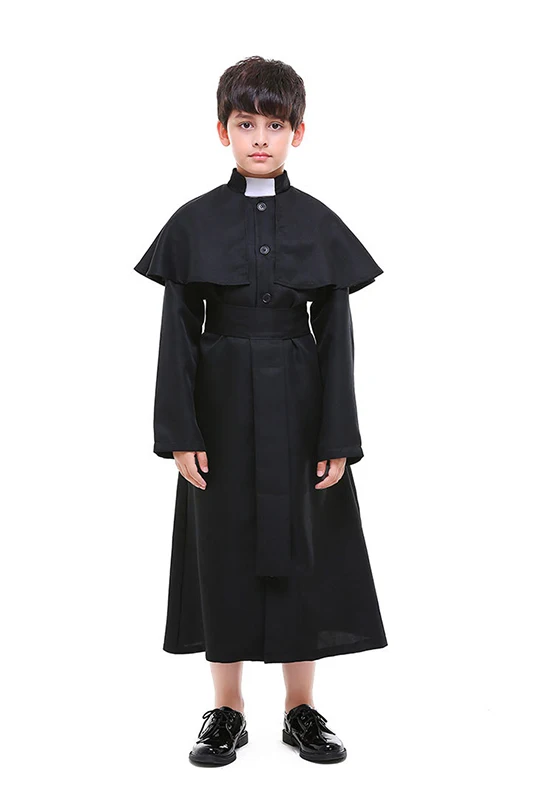 Kids Boy Purim Easter Priest Father Monk Halloween Costume European ...