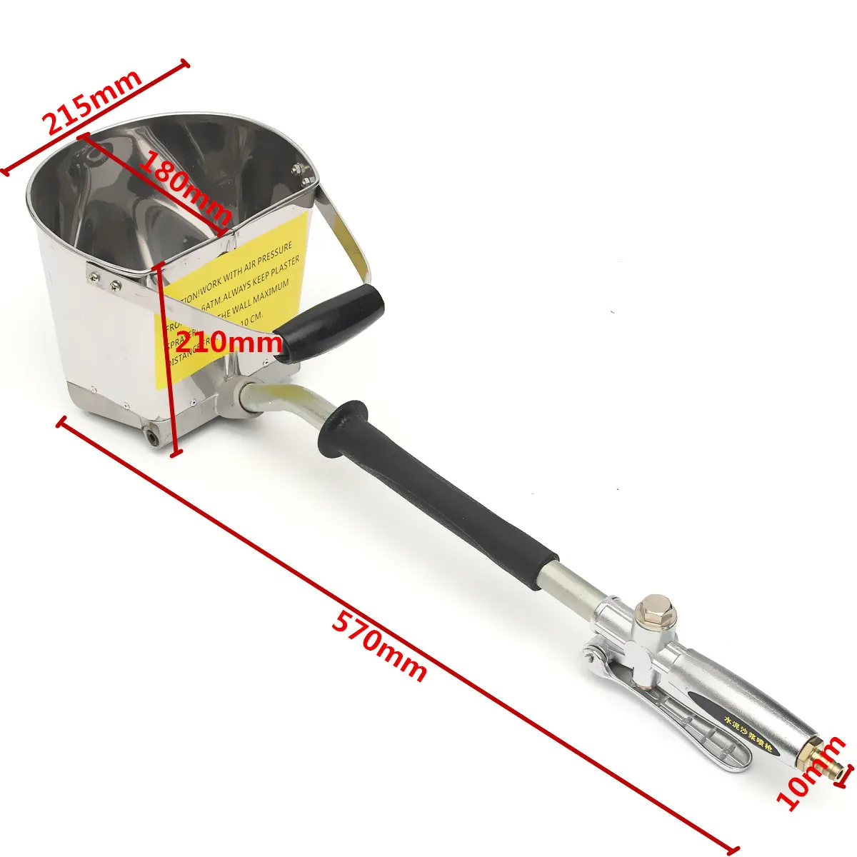 Mortar Cement Spray Guns With Hopper Bucket Wall Sprayer Stucco Plaster ...