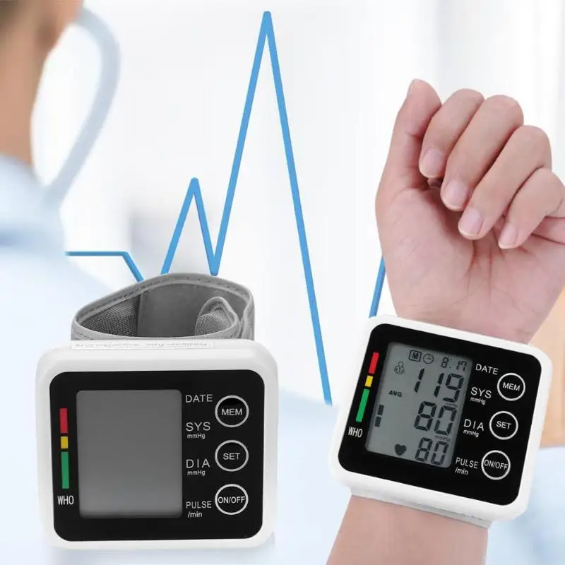LCD Digital Electronic Blood Pressure Wrist Monitor Heart Pulse Rate ... LCD Digital Electronic Blood Pressure Wrist Monitor Heart Pulse Rate ...
