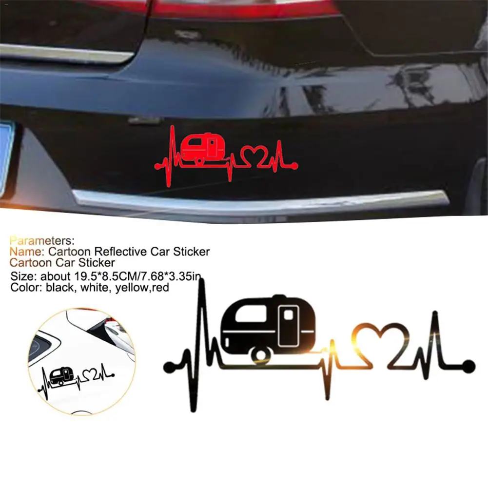 3D Cartoon Cars Sticker Caravan Heart-Shaped Jumping Vehicle Design ...
