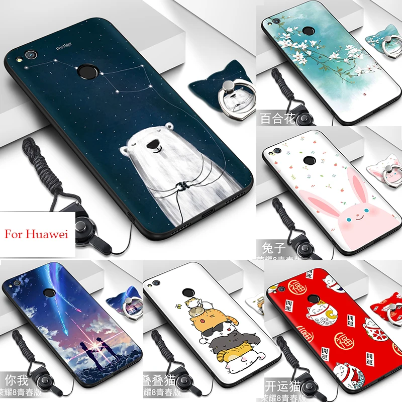 Мультяшный чехол huawei P8 lite mate 8 9 чехол для huawei Nova 2 plus huawei mate 10 lite P ...