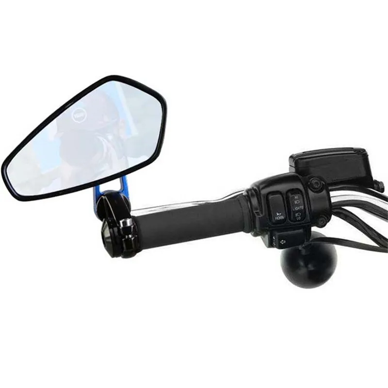 Pair Of Universal Motorcycle Bar End Rearview Mirrors Aluminum Alloy