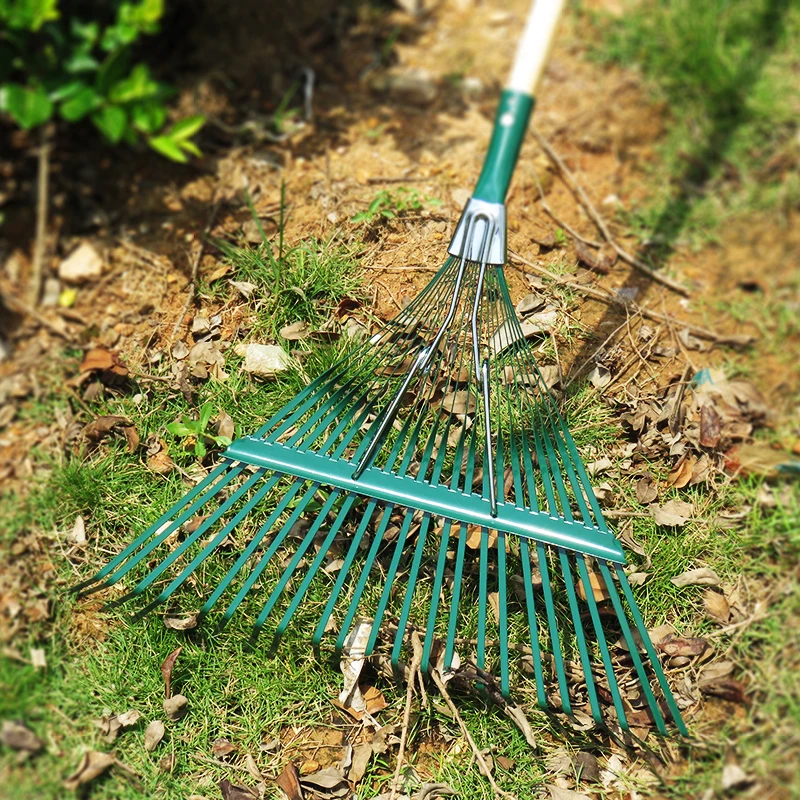 11Teeth Plastic Garden Rake Head Lawn Grass Leaf Hand Gardening Tool ...