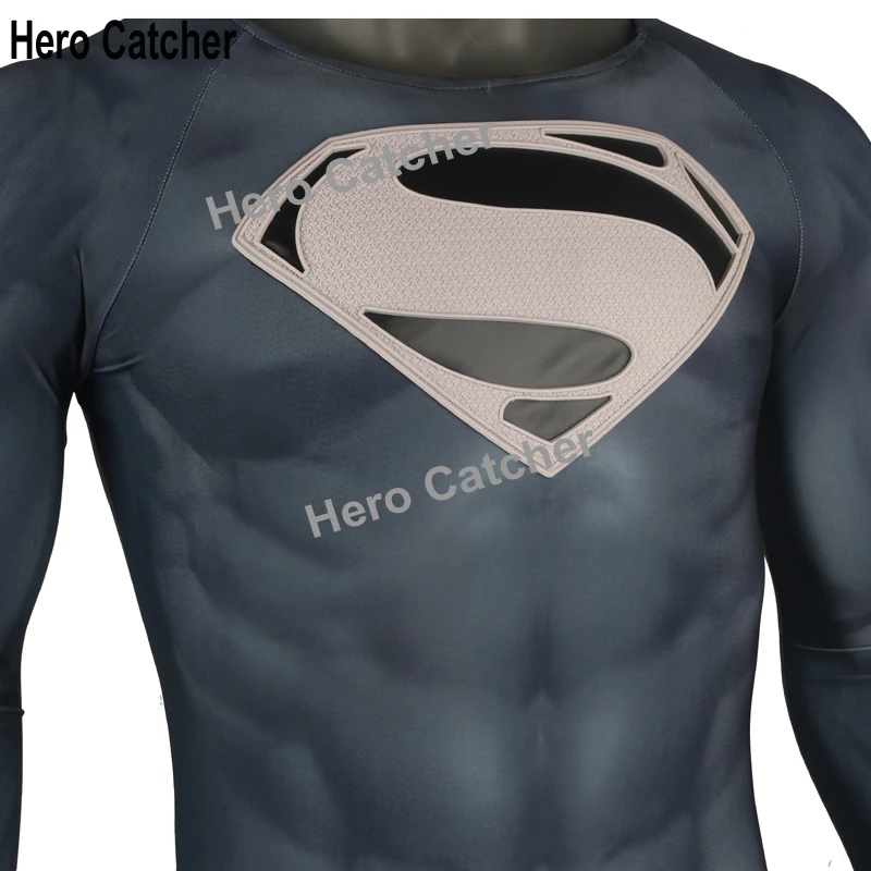 Hero Catcher High Quality Black Superman Costume Muscle Shade Black ...