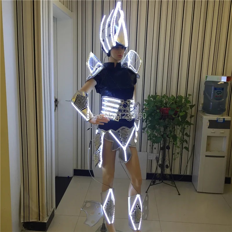 Women Mens Ballroom Dance Unisex Robot Led Costumes Dj Disco Stage ...