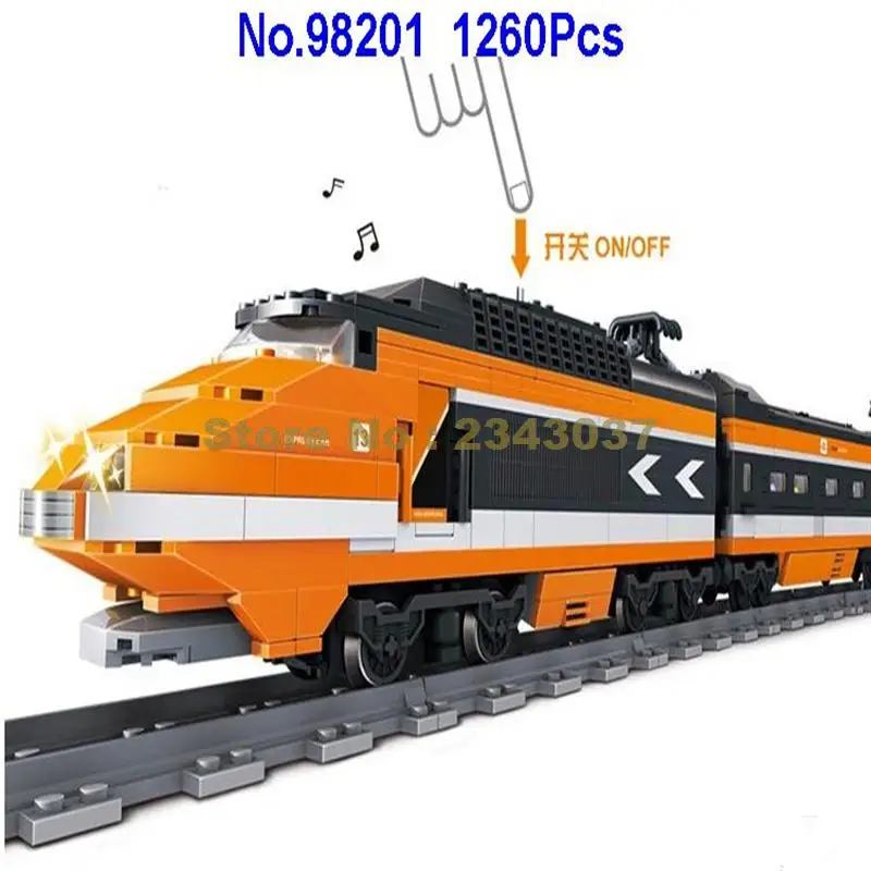 98223 1260pcs technic battery powered electric sky high-speed train ...