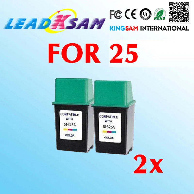 2 cartouches d'encre pour hp25, pour 25 51625A, pour deskjet 200 200cci ...