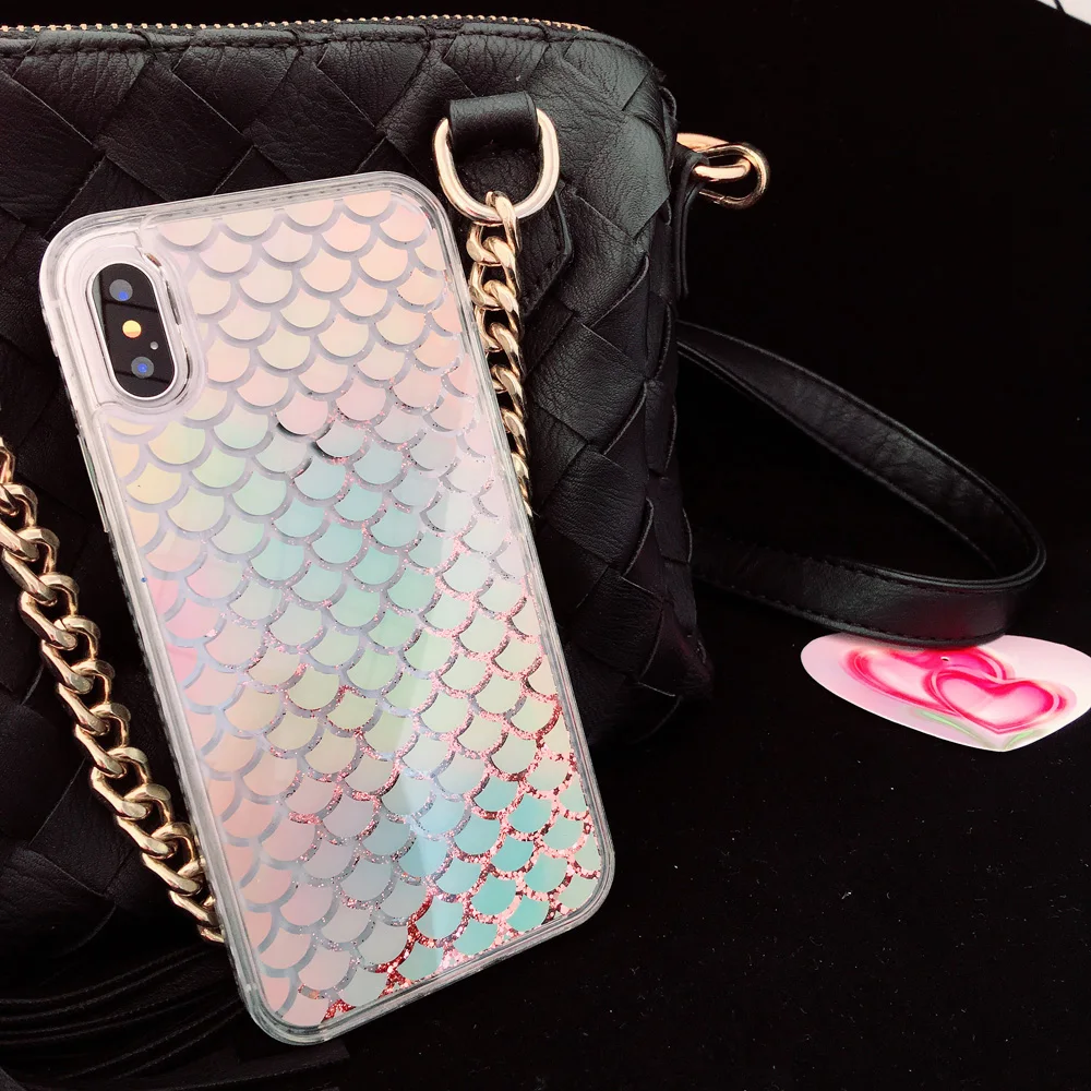 Bling Liquid Dynamic Quicksand Laser Mermaid fish Scales Glitter Shinny ...