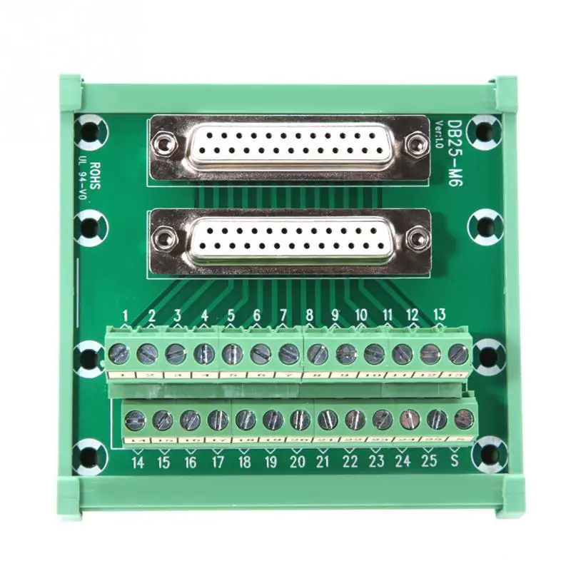 DB25-M6-Double-Female-Head-DIN-Rail-Mount-Interface-Module-Terminal ...