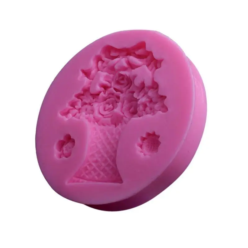 В форме цветочной корзины силиконовая форма для торта Форма DIY формы ...