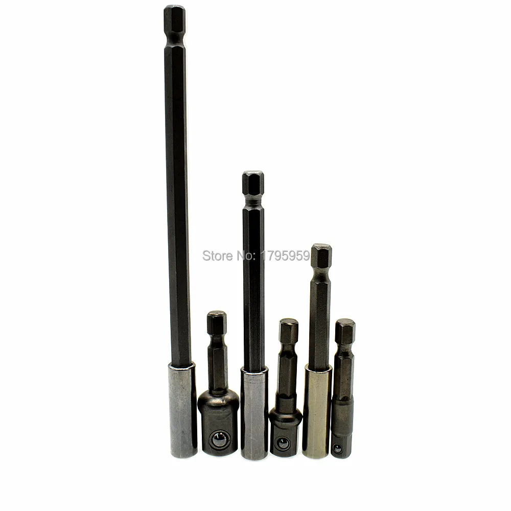 3pc Socket Bit Driver 1/4" Hex Shank to 1/4" 3/8" 1/2" Square Drive ...