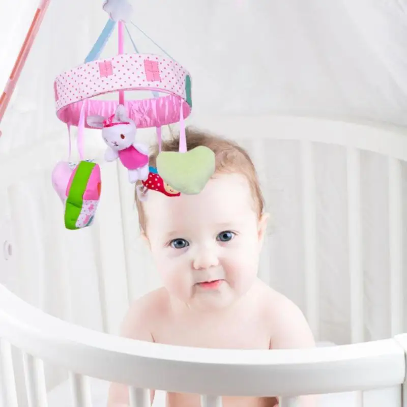 Baby Cartoon Animal Rattle Toys Infant Sleeping Bed Crib Hanging Music ...