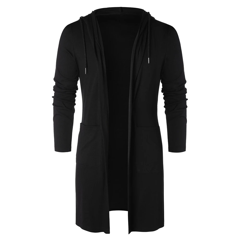 2019 Men's Hooded Jacket Sweatshirt Men Hip Hop Hoodies Long Open Front ...