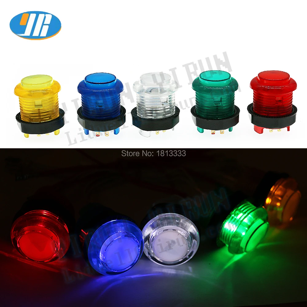 50pcs 5v Illuminated Arcade Push Button Led Arcade Button With