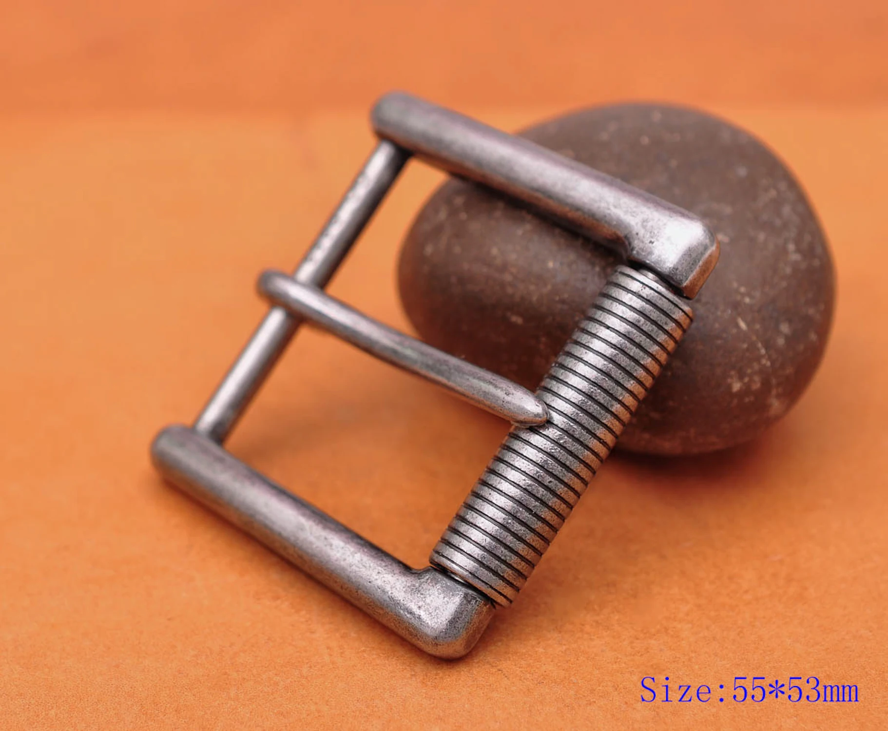 Heavy Strong Solid Antique Silver Prong Pin Roller Buckle For Veg ...