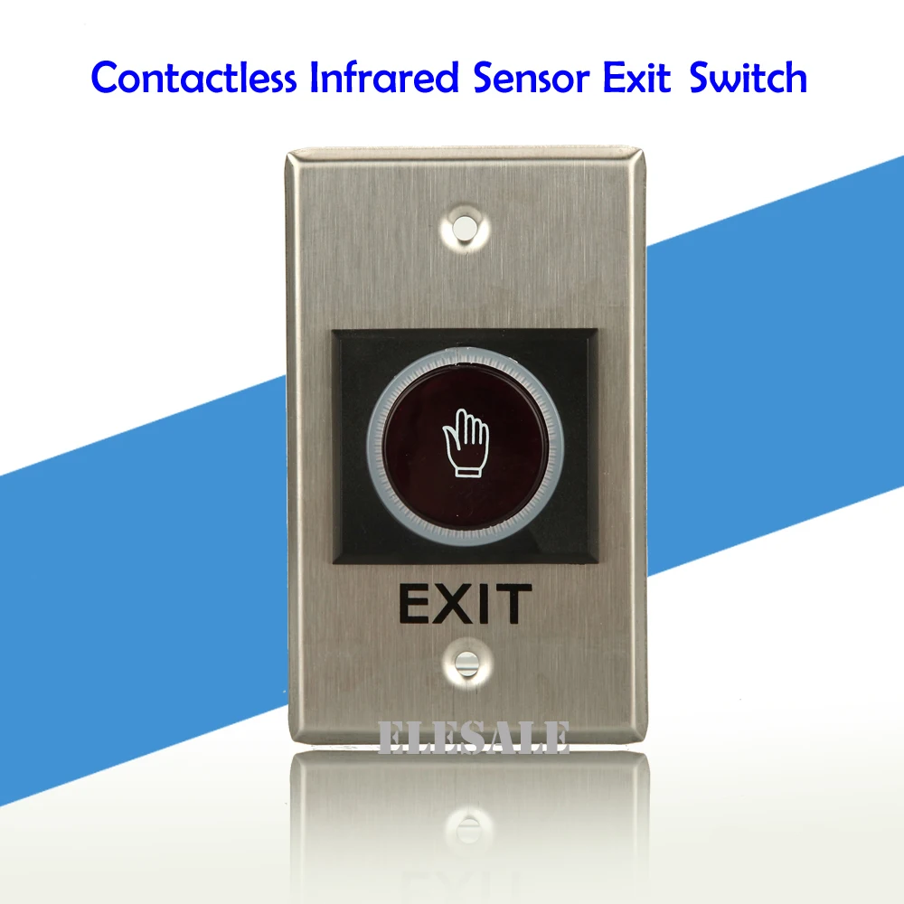 Contactless Infrared Sensor Exit Button 115x70MM Door Release Automatic Switch With LED ...