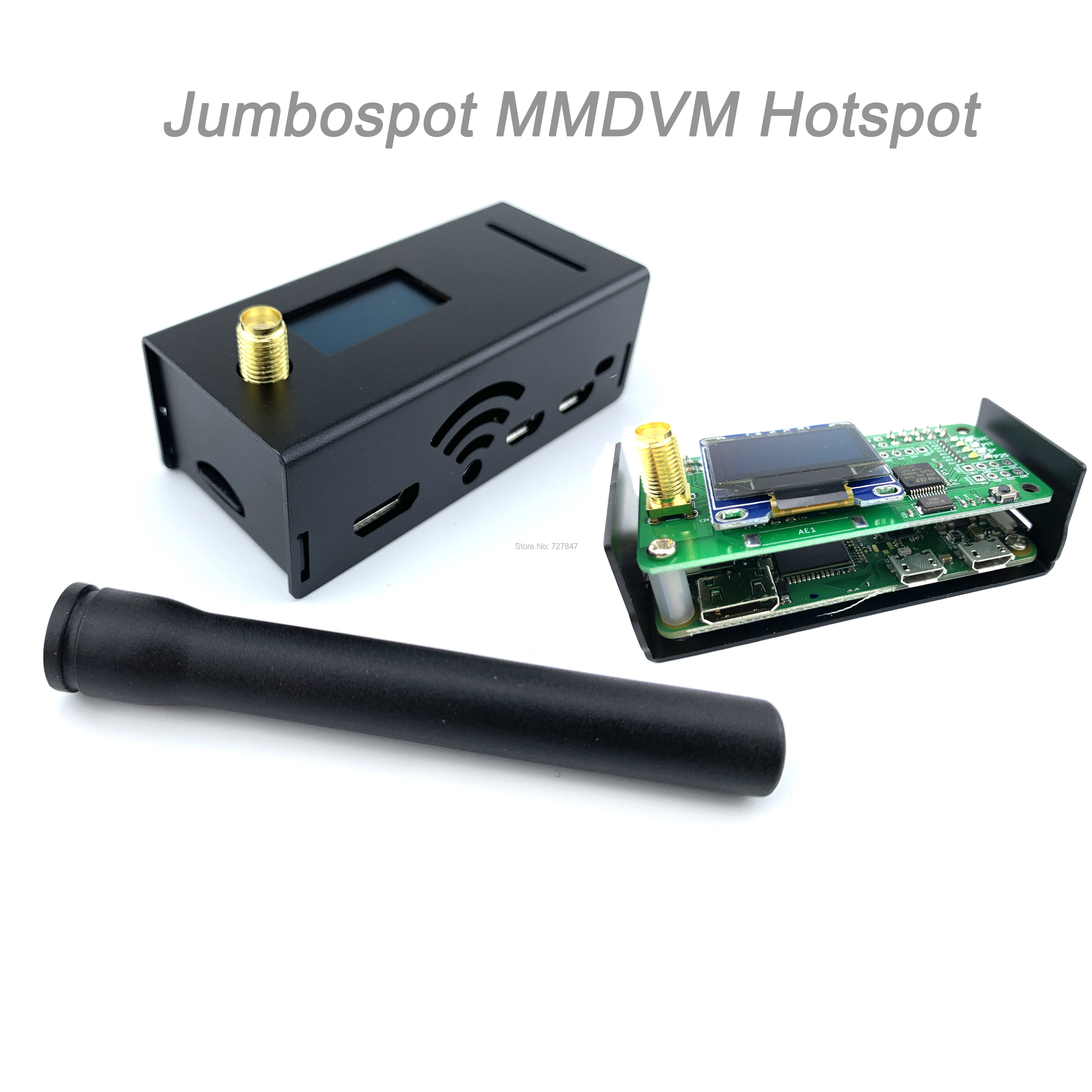 Jumbospot MMDVM hotspot Support P25 DMR YSF + raspberry pi +OLED + Antenna + Black Case + 16G TF ...