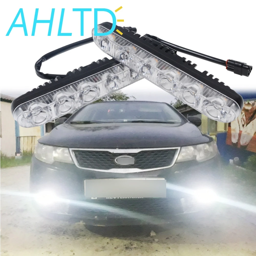 2Pcs DRL Auto Car Led Daytime Running Light 6LED Waterproof Signal Head ...