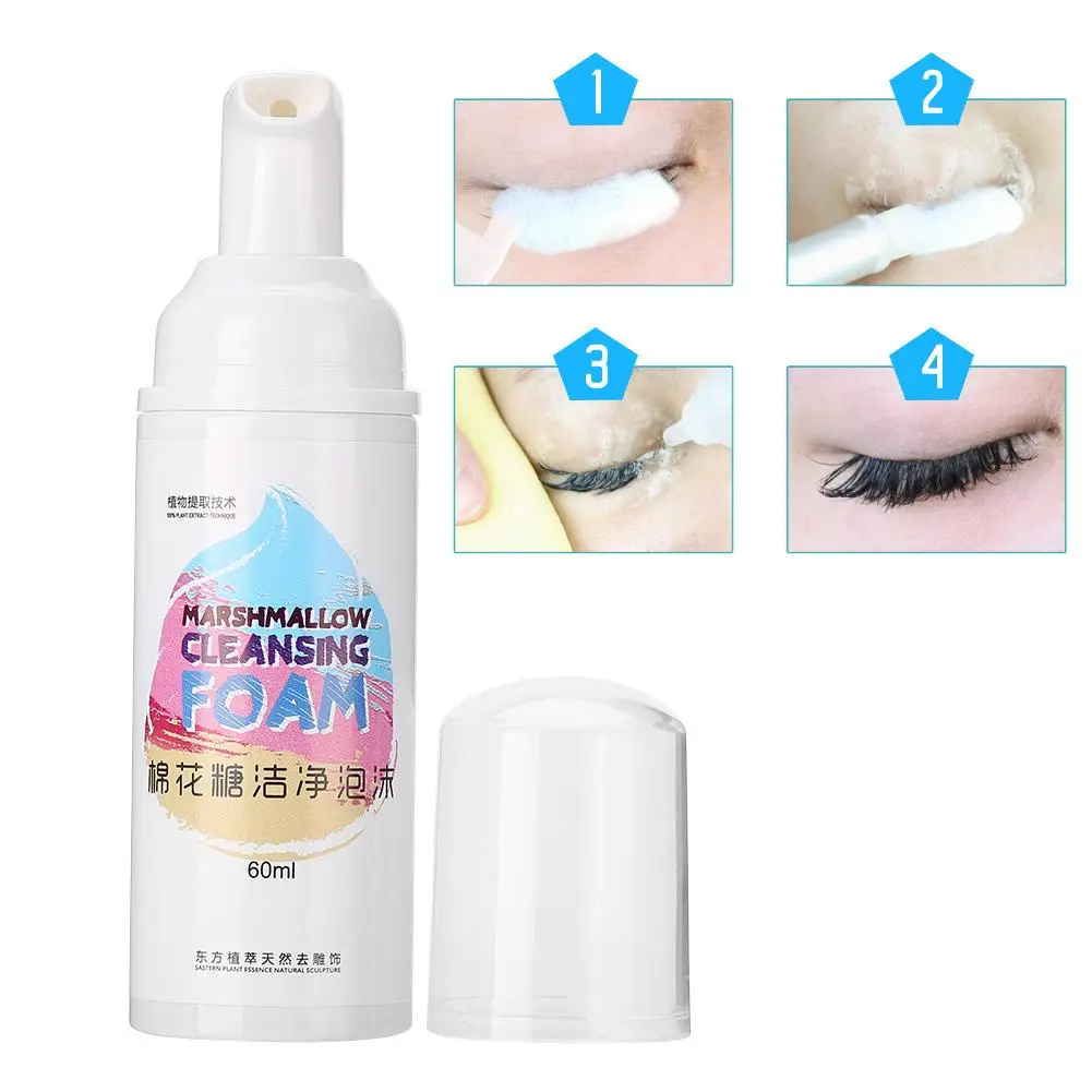 60ml Professional Eyelash Extension Cleansing Foam Cleanser Grafted Eye ...