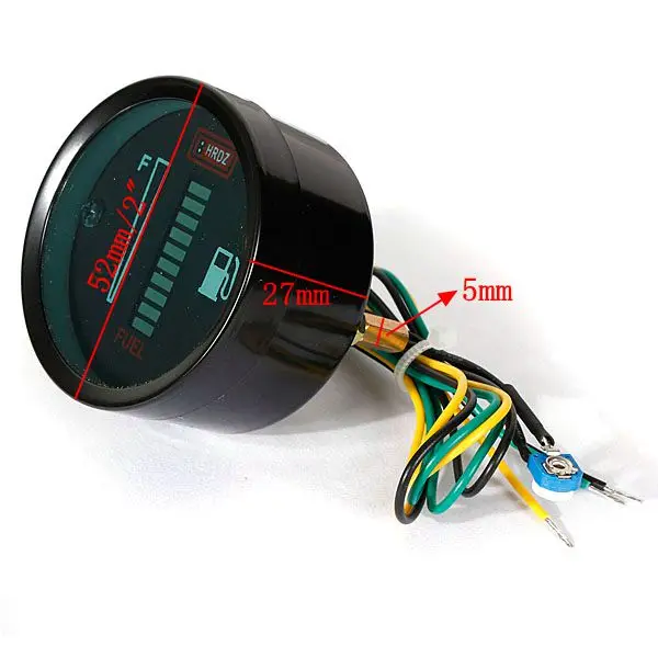 1Piece 10 LEDS 12V Motorcycle Automobile Aluminum Alloy LED Fuel Level ...