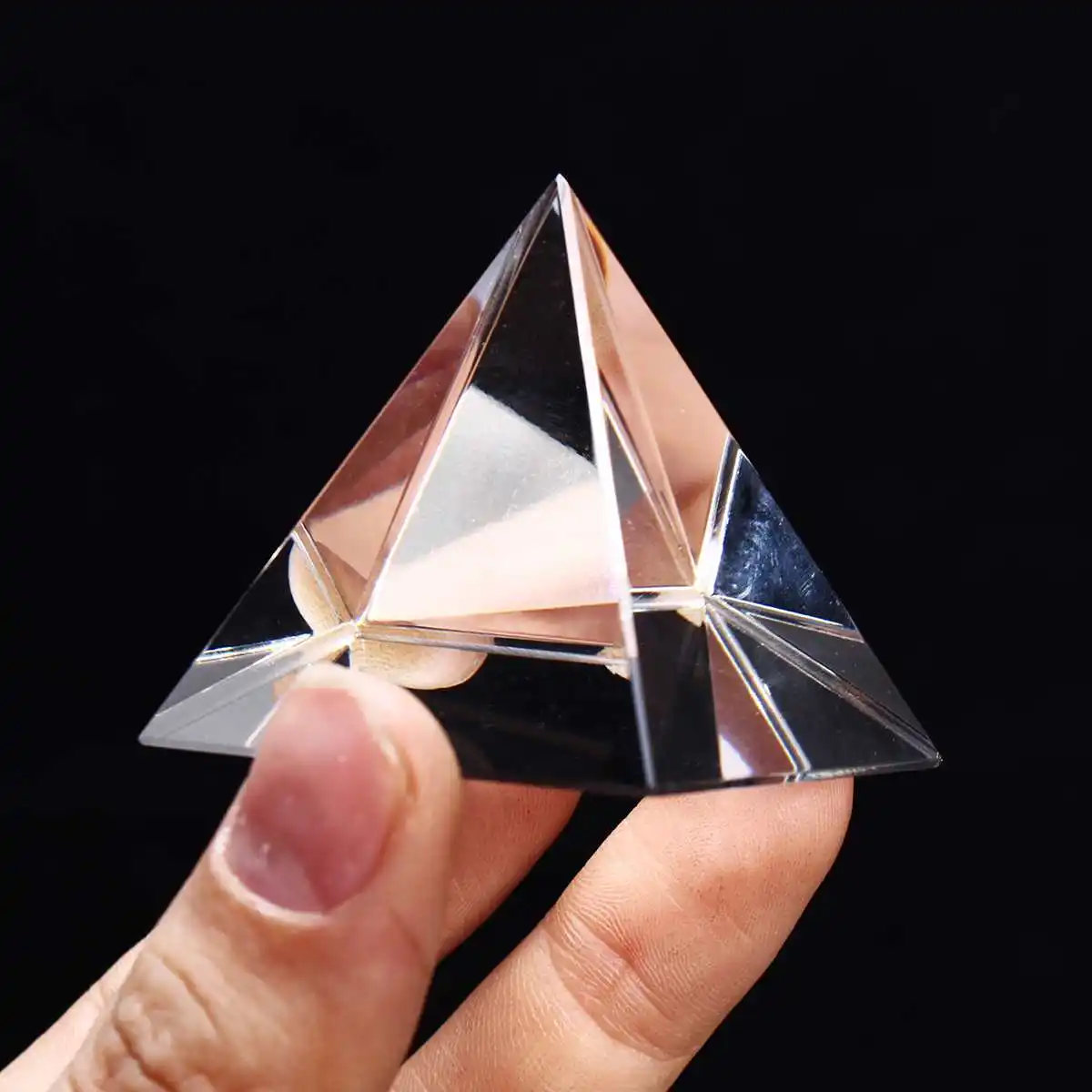 Optical Glass Prisms 100mm Pyramid Crystal Healing Prism Science Optics ...