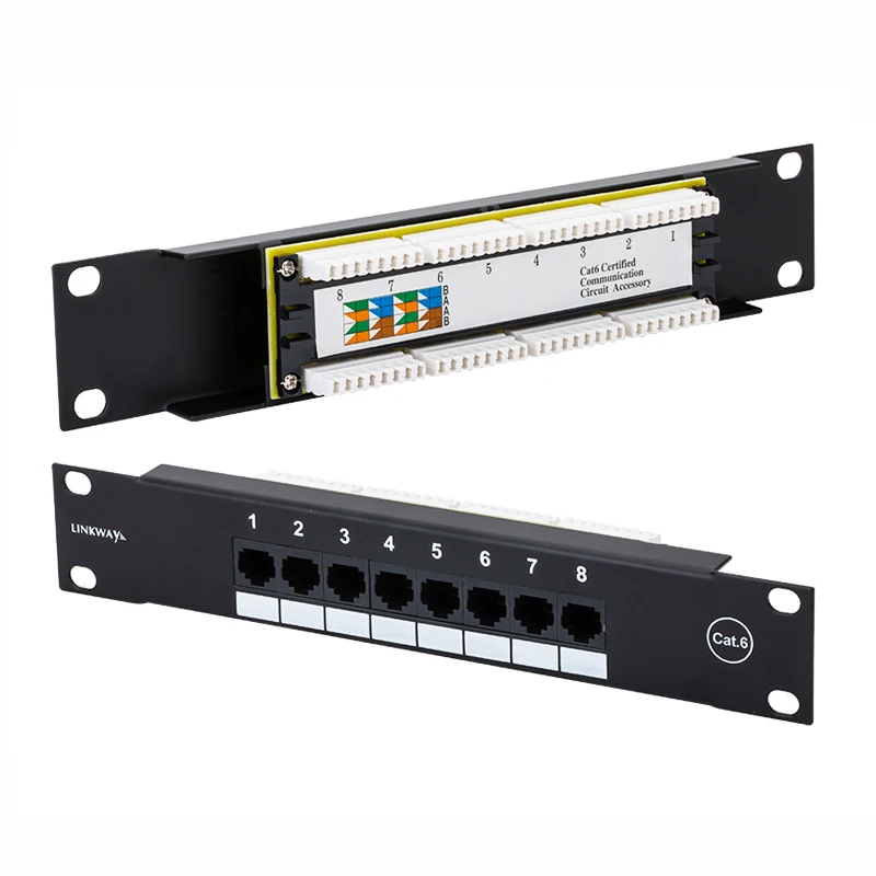 10 8-Port CAT5e CAT6 Patch Panel 1U - SOHO Mini Patch Panel 8-Port - 10 ...