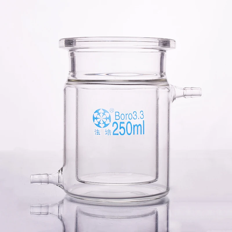 Double-layer cylindrical flat bottom open reactor bottle,Capacity 250ml ...