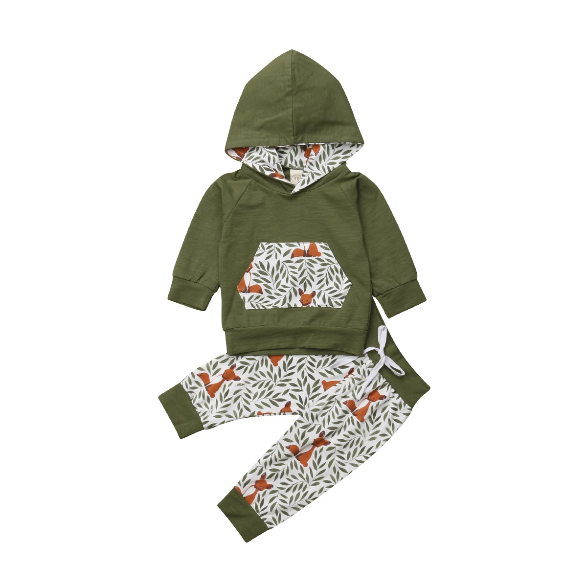 Fashion Fox Newborn Kids Baby Girl Boy Floral Hooded Tops Pants ...