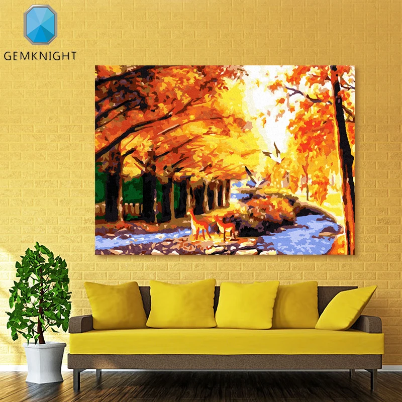 coloring by numbers Autumn Scenery modular painting digital paint by ...