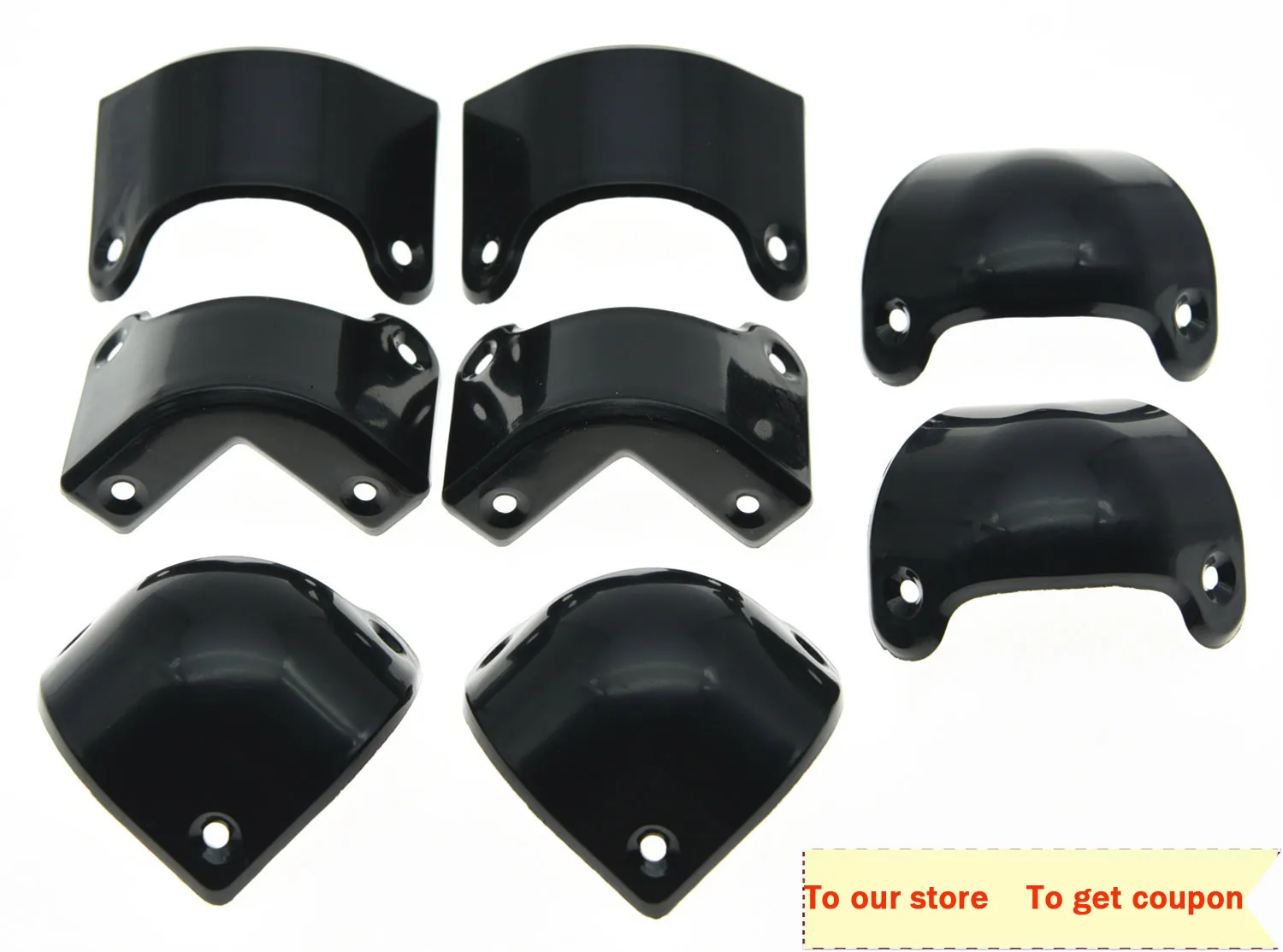 4x Front 4x Rear Black Plastic Guitar AMP Amplifier Cabinet Corner for ...