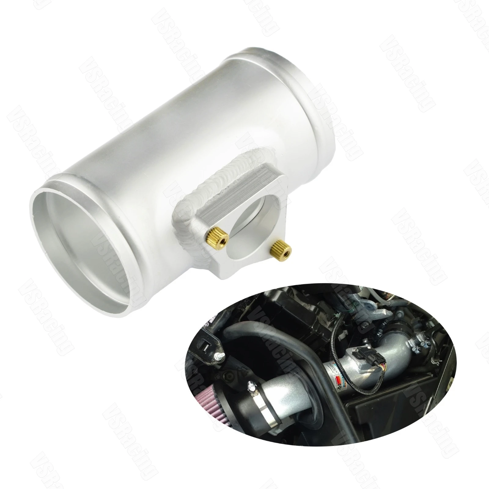 Car Aluminium Mass Air Flow Sensor Adapter MAF Air Intake Mount For ...