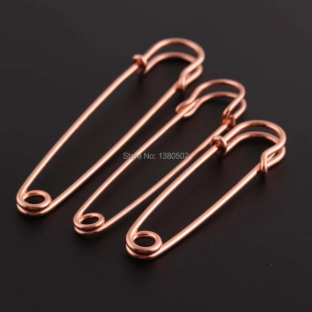 20pcs/lot Rose Gold Color 64/75/89mm Brooch pins Safety Pins for Women ...