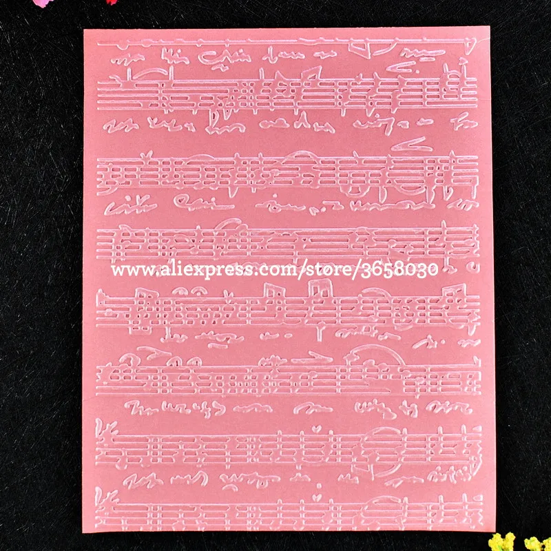 Musical Note Plastic Embossing Folder For Scrapbook DIY Album Card Tool ...
