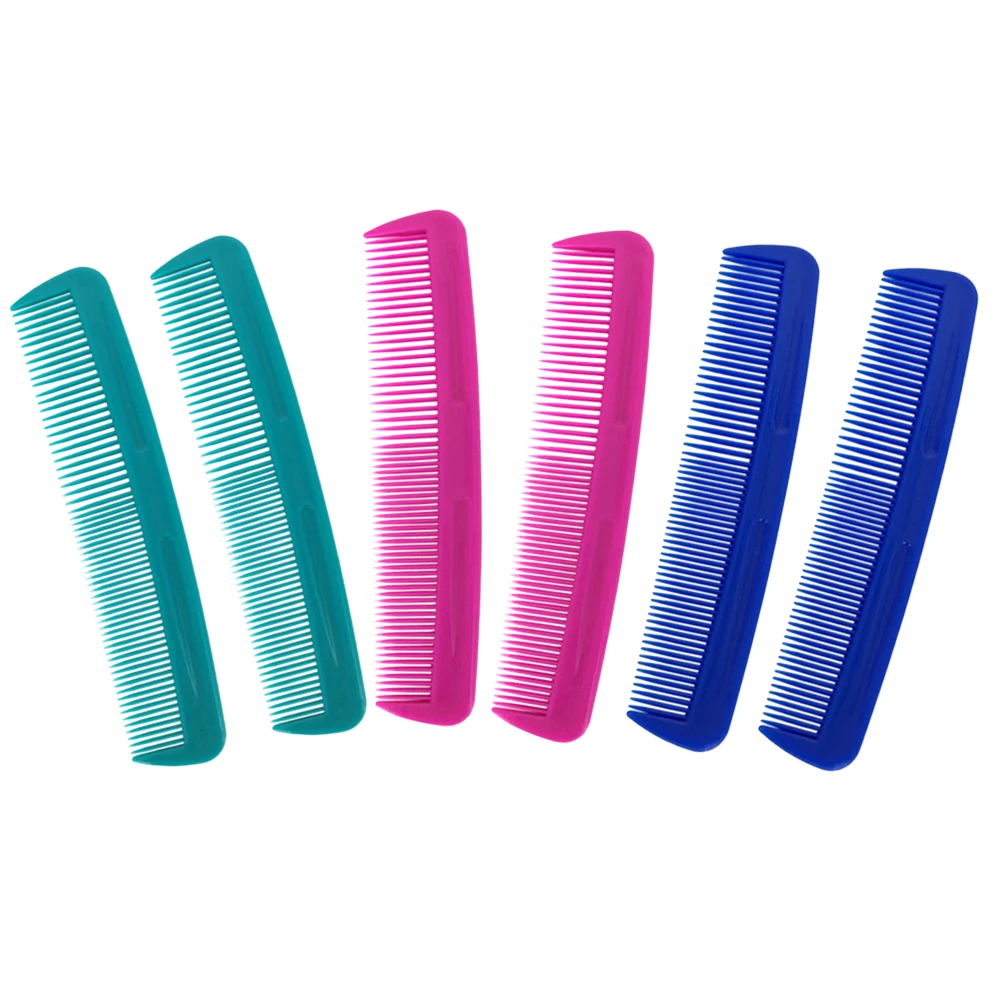 6PCS Combs Plastic Mini Pocket Portable Hair Brush Double Side Comb ABS ...