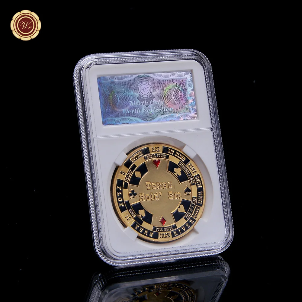 WR-New-Poker-Token-Coin-Unbeatable-Poker-Hand-Gold-Plated-Poker-Coin ...