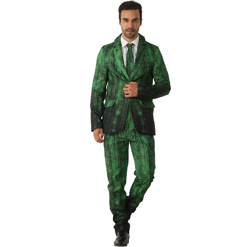 Design Data Hacker Adult Green Fancy Suit Halloween Costume - AliExpress